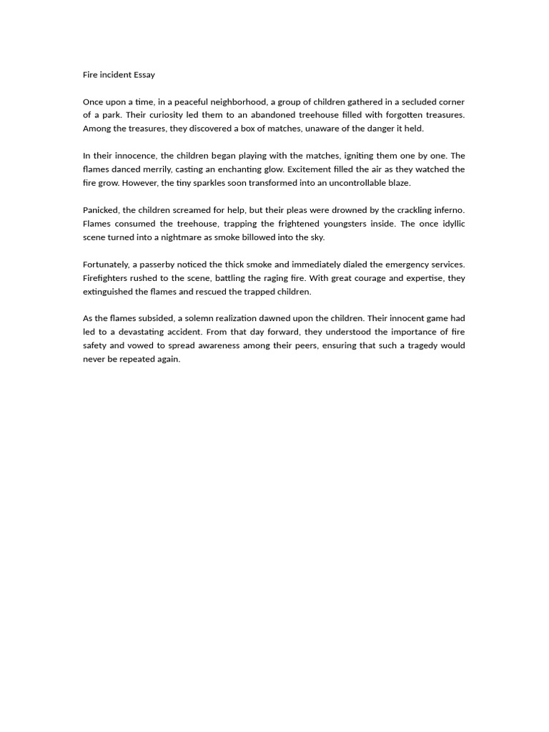 Fire Incident Essay | PDF