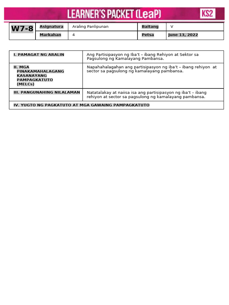 Q4 AP 5 Week7 8 | PDF