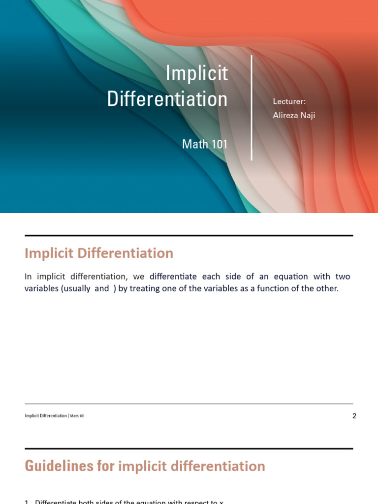 4.implicit Differentiation | PDF