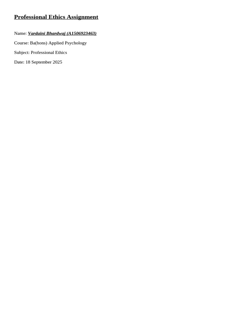 Professional Ethics Assignment Detailed Pdf Confidentiality 2983
