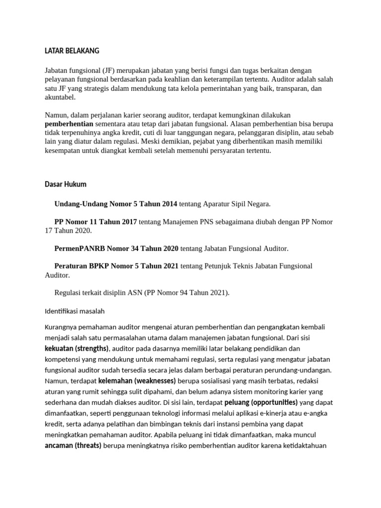 LATAR BELAKANG | PDF