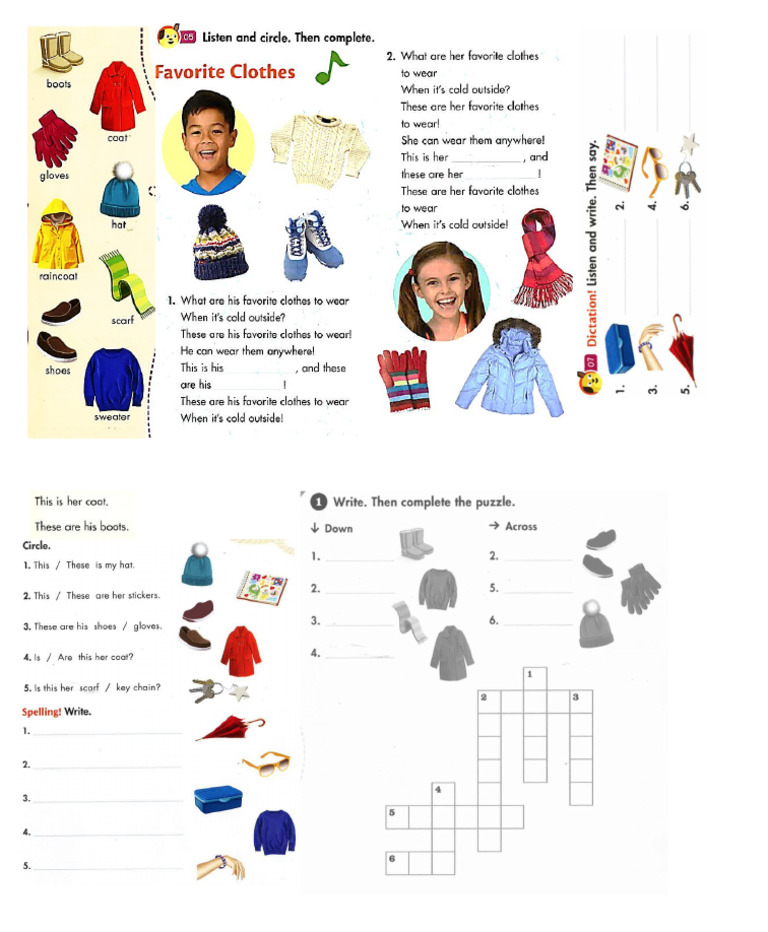 Favorite Clothes, Vocabulary Exercise | PDF