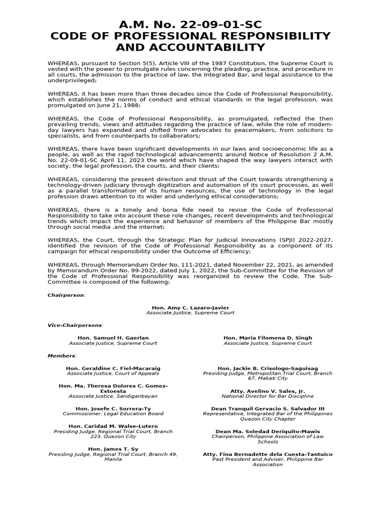 Revised Code of Professional Responsibility | PDF | Conflict Of ...