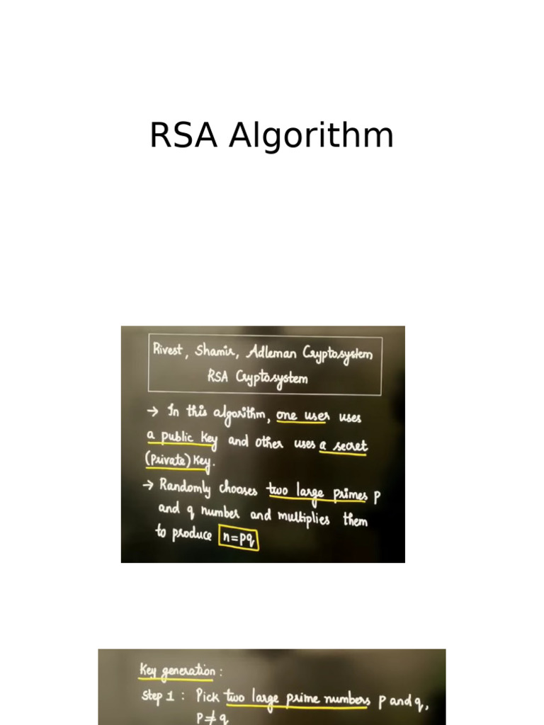 RSA Algorithm | PDF