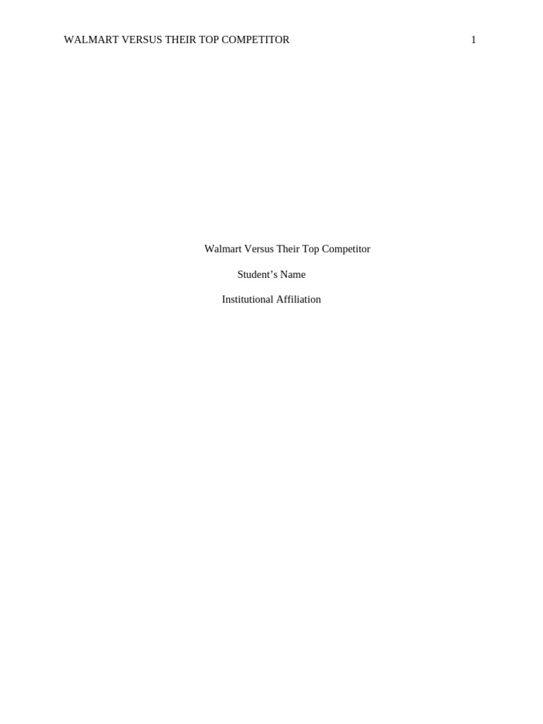 Walmart's Competitive Strategies Analysis | PDF | Leadership | Walmart