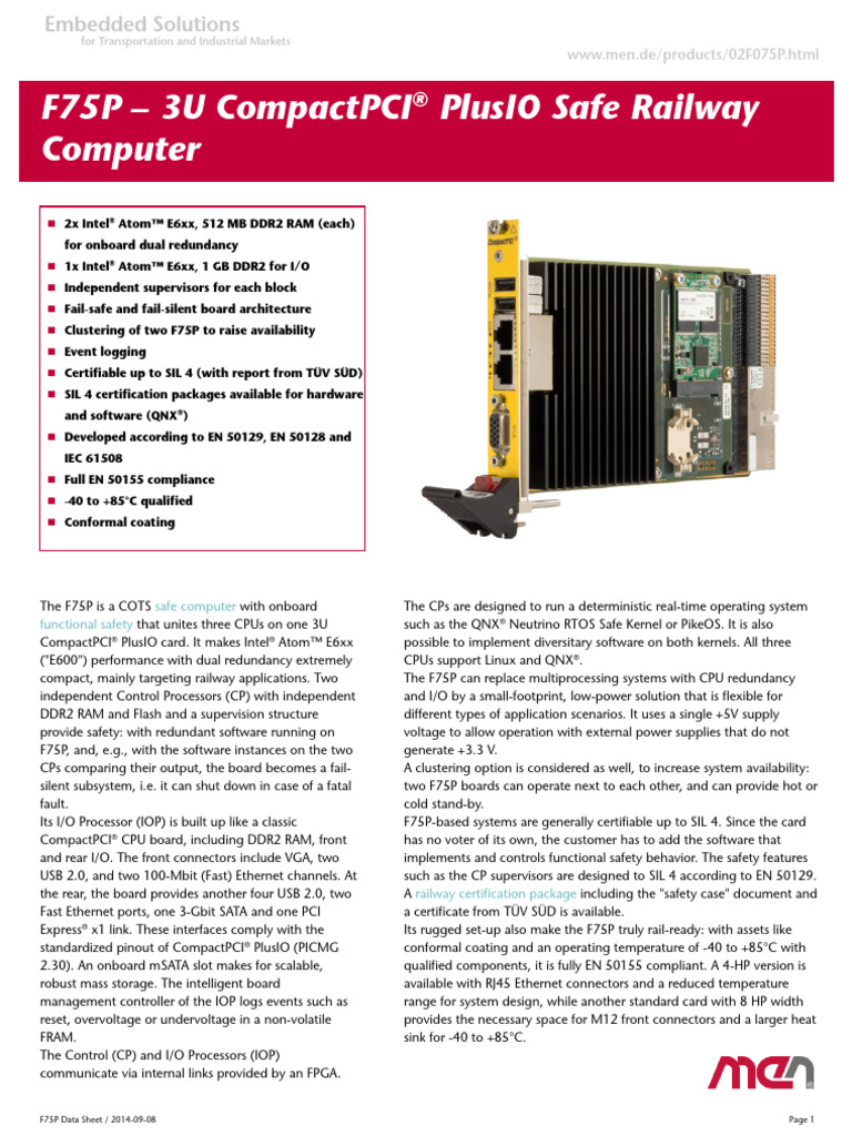 Datasheet Men f75p | PDF | Computer Architecture | Computer Hardware