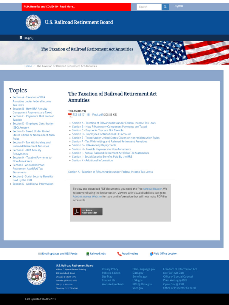Taxation of Railroad Retirement Annuities | PDF | Railroad Retirement ...