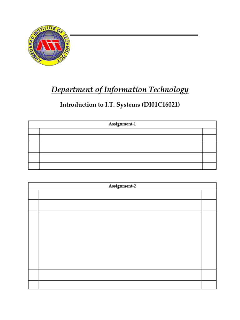 Introduction to Information Technology Assignments | PDF | Computer ...