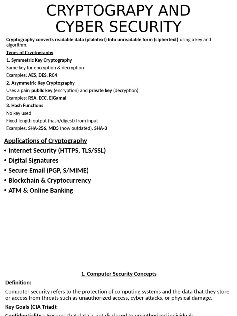 Cryptography and Cybersecurity Overview | PDF | Cryptography | Encryption