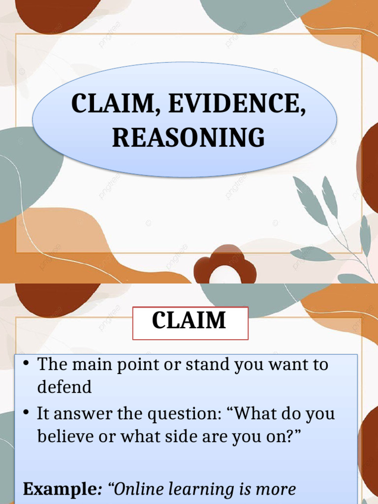 Claim, Evidence, Reasoning | PDF