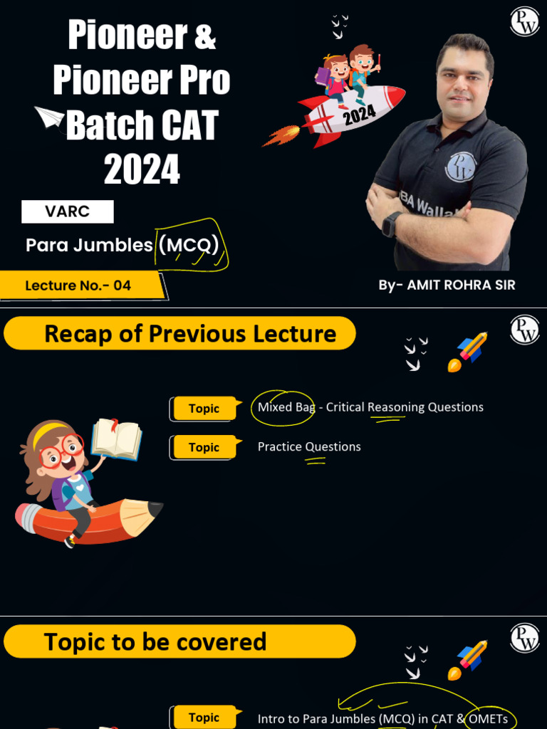 Mastering Para Jumbles for CAT 2024 | PDF | Theory | Psychology