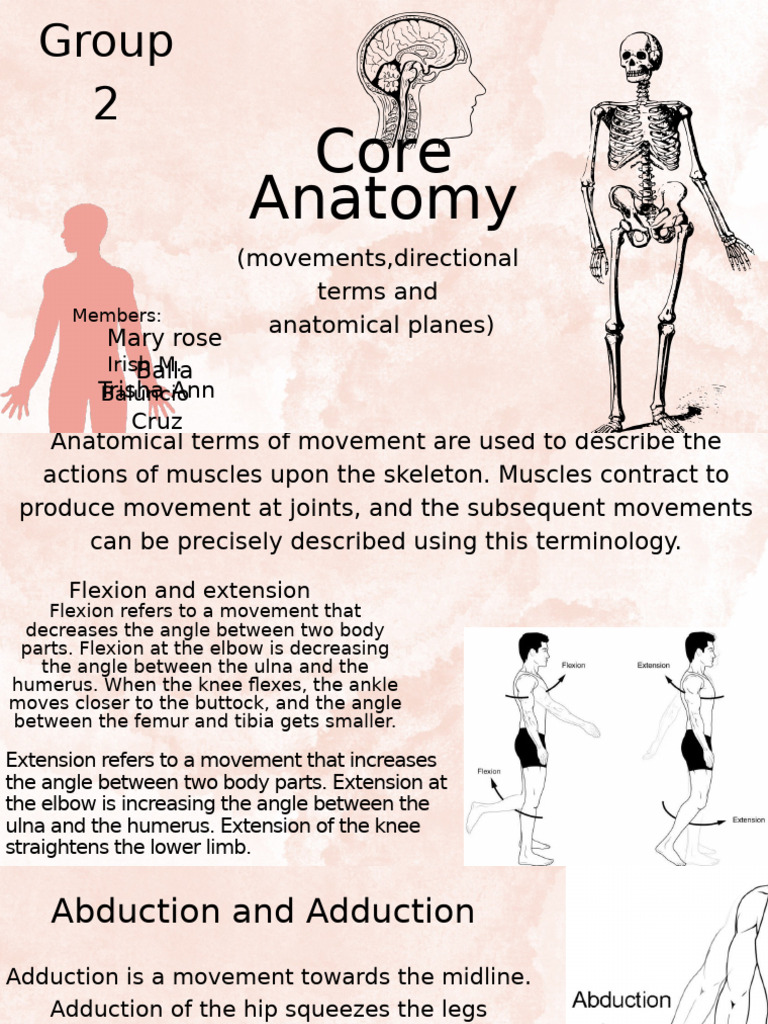 Core Anatomy: Movements & Terms | PDF | Anatomical Terms Of Motion ...