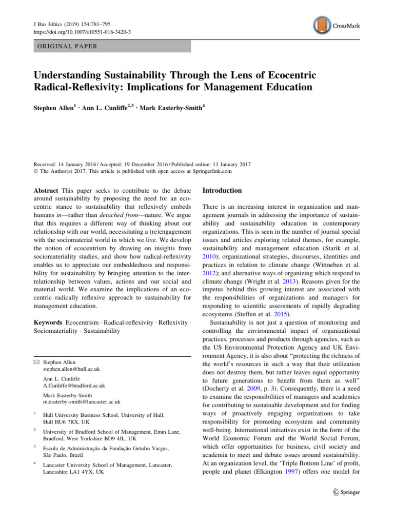 Understanding S Through Ecocentric | PDF | Sustainability | Reflexivity ...