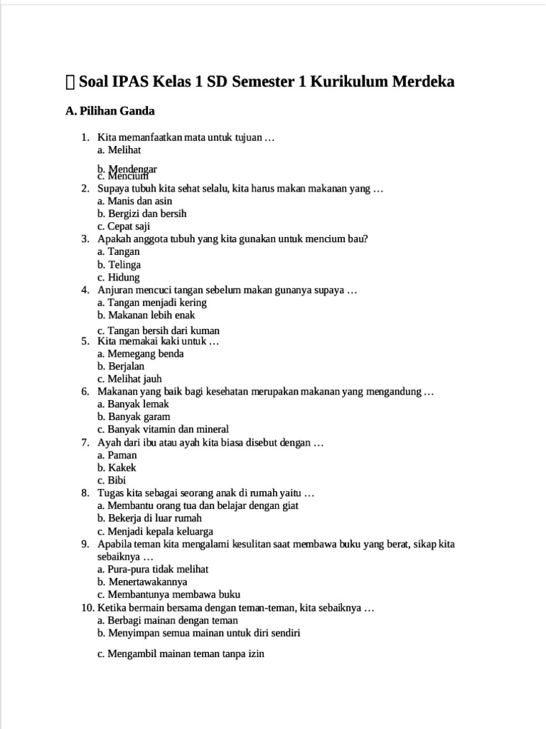 PDF P Classtruncatedtext Module Lineclamped 85ulhh Style Max Lines5 Soal Ipas Kelas 1 SD ...