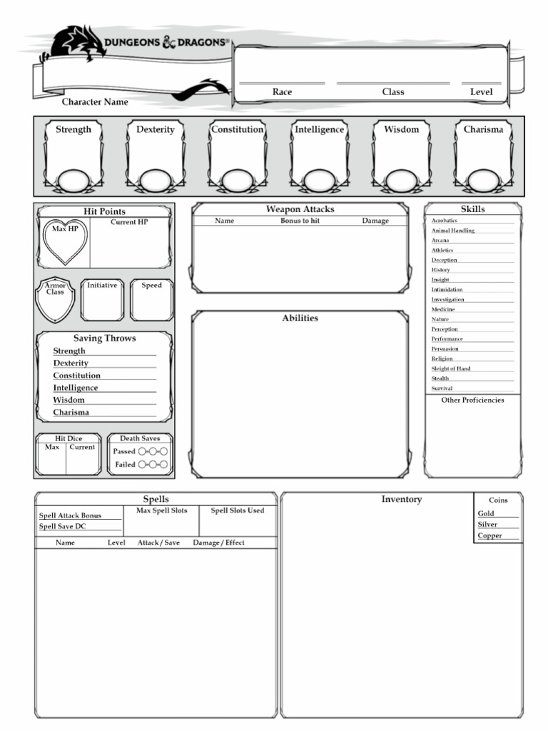 Simple Character Sheet | PDF