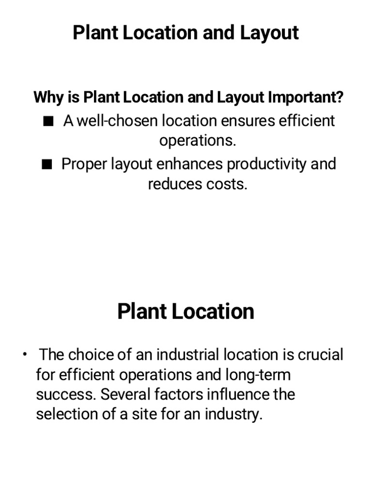 Plant Location and Layout Optimization | PDF | Lean Manufacturing ...