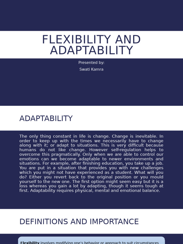 Understanding Flexibility and Adaptability | PDF | Psychological ...