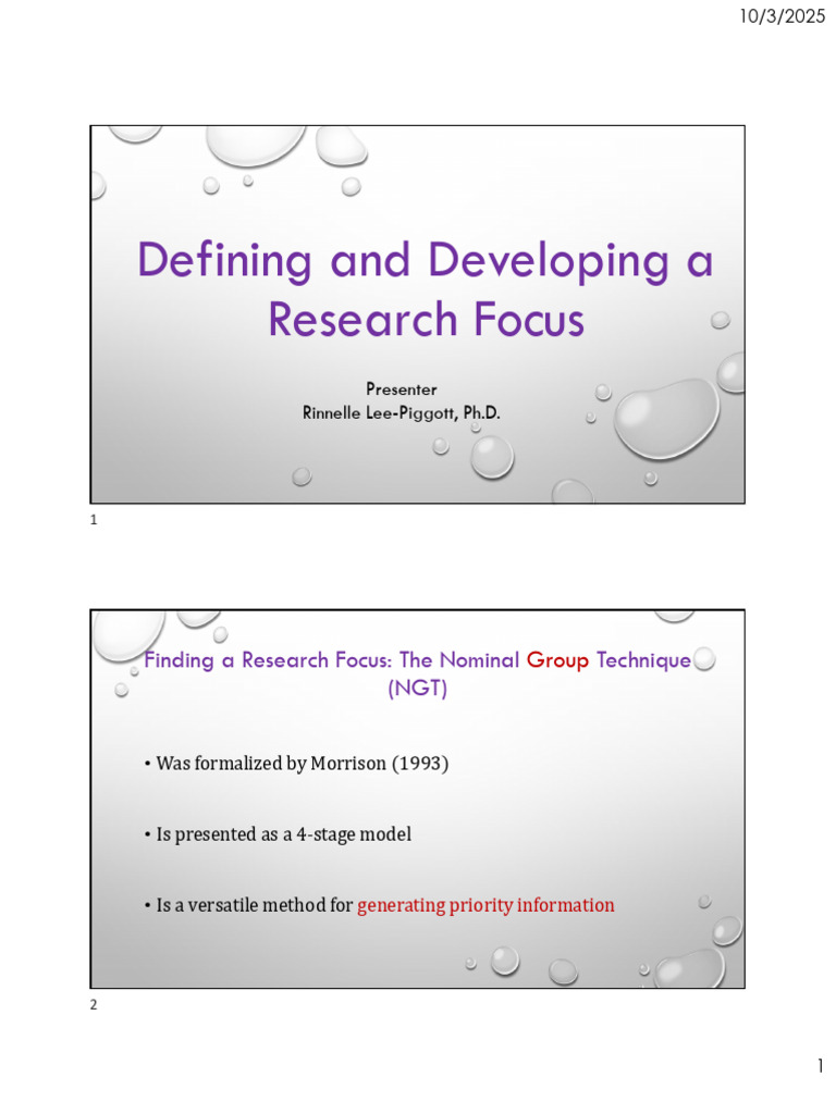 Developing a Research Focus Guide | PDF | Pedagogy | Human Communication