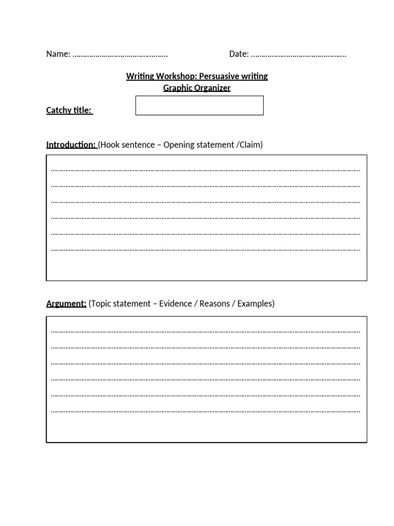 Graphic Organizer - Persuasive Writing | PDF | Logic | Epistemology
