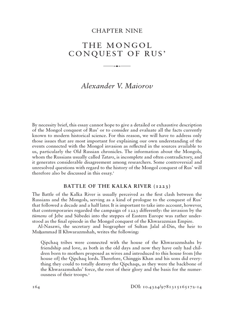 Mongol Conquest of Rus': Key Events | PDF | Mongol Empire