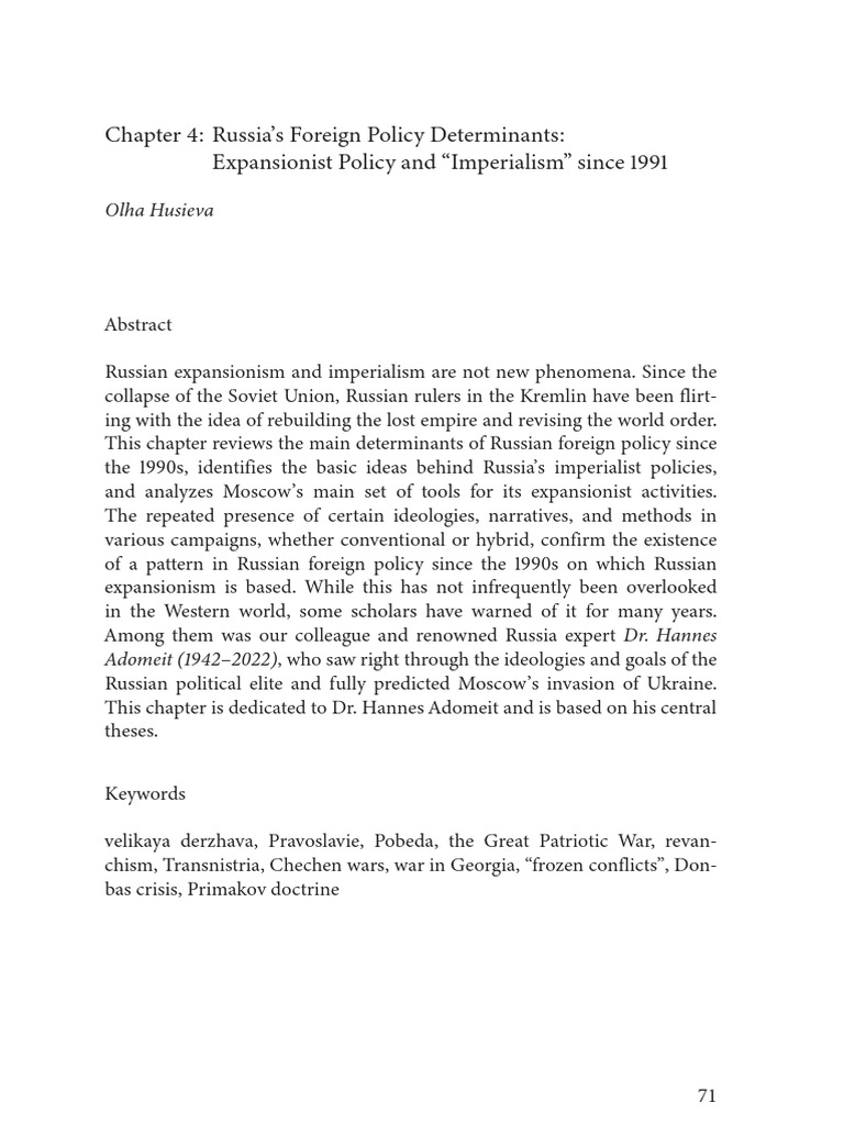 Russia's Expansionist Foreign Policy Post-1991 | PDF | World Politics ...