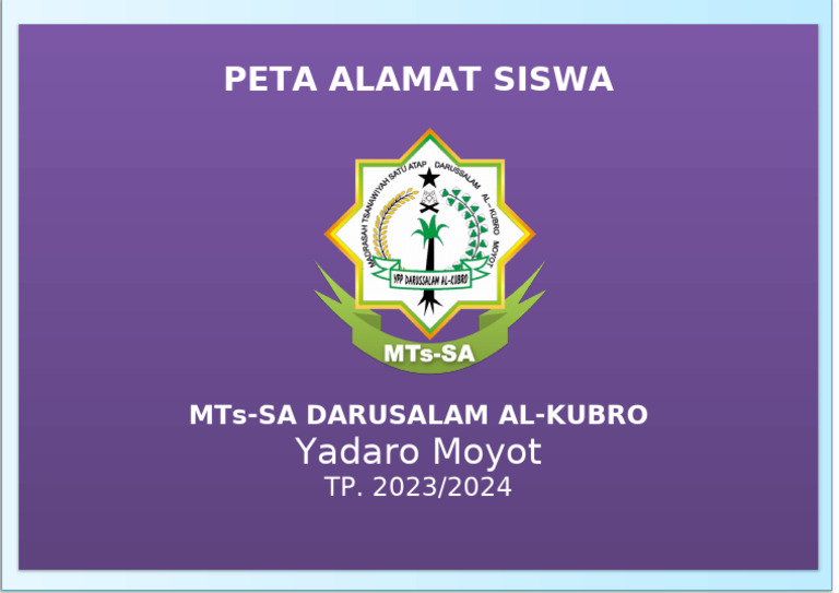 Cov-Peta Alamat Siswa Mts-2022 | PDF