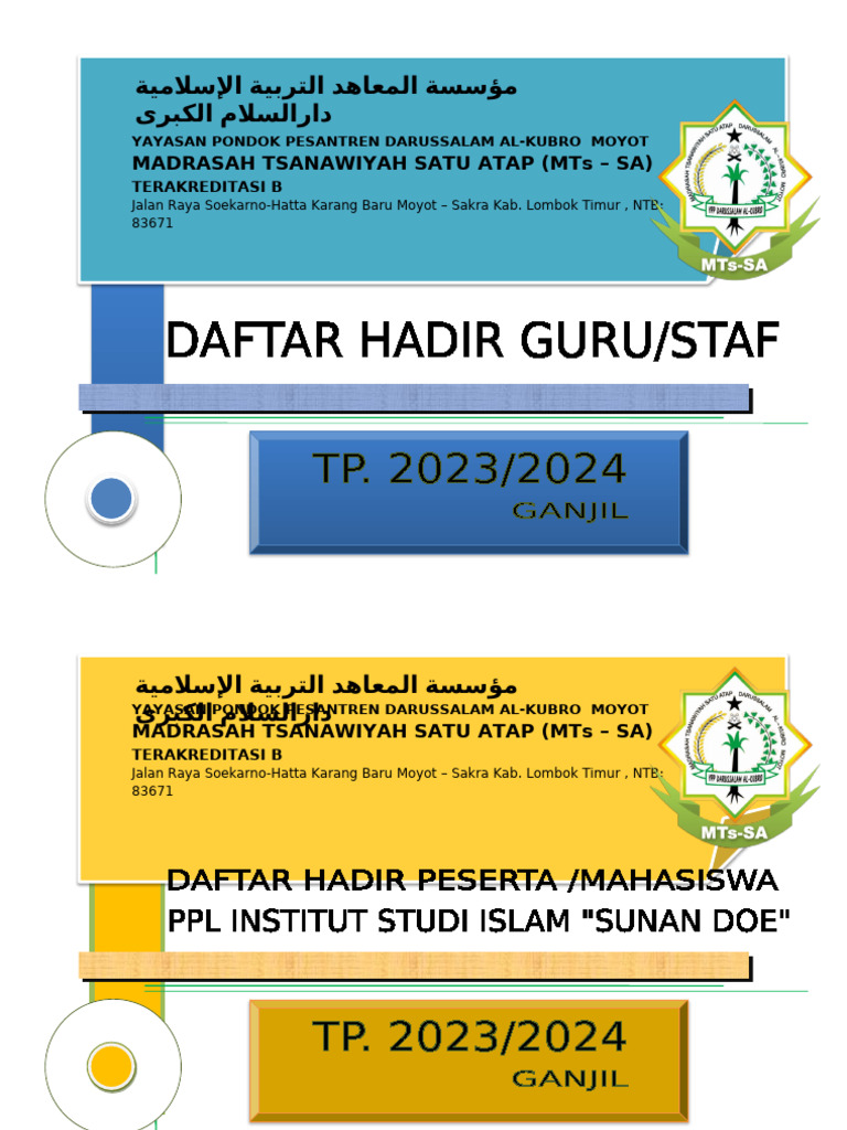 Cov-Absen Guru-Ppl Sdoe Mts 2023 | PDF