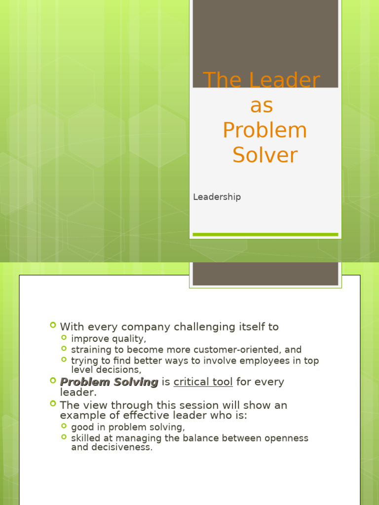 Effective Leadership Through Problem Solving | PDF | Cognition