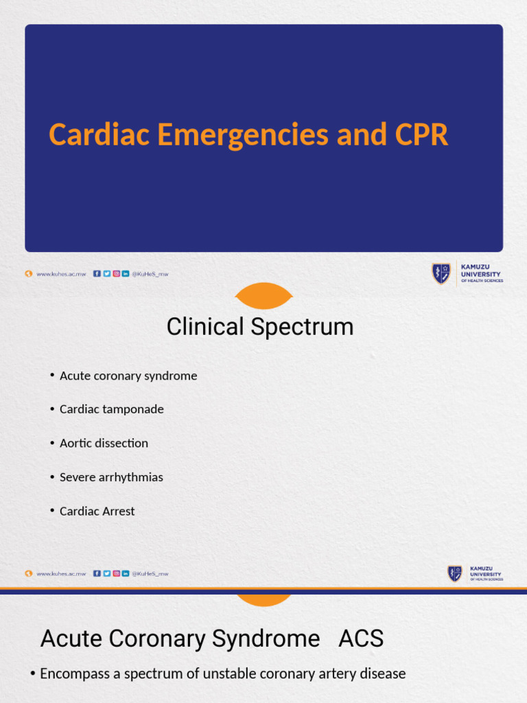 Cardiac Emergencies and CPR Guide | PDF | Myocardial Infarction | Aorta