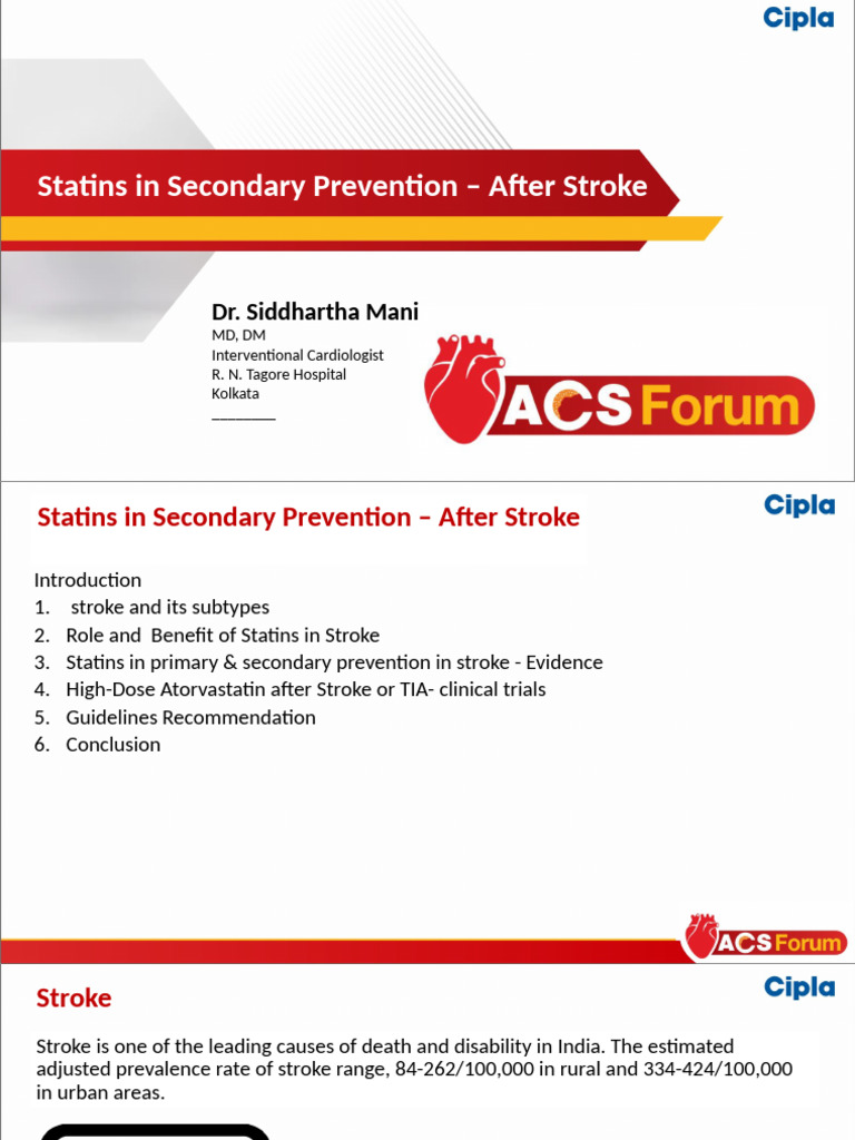 Statins for Stroke Secondary Prevention | PDF | Statin | Stroke
