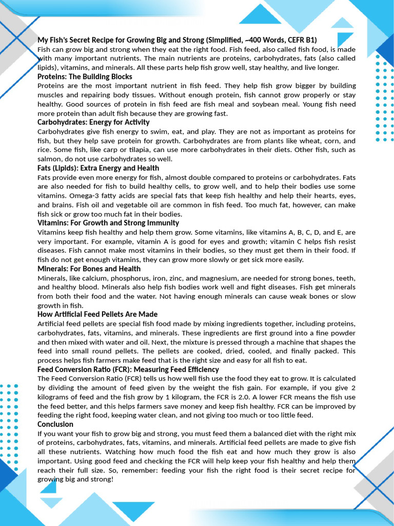 Essential Nutrients for Healthy Fish Growth | PDF | Foods | Fat