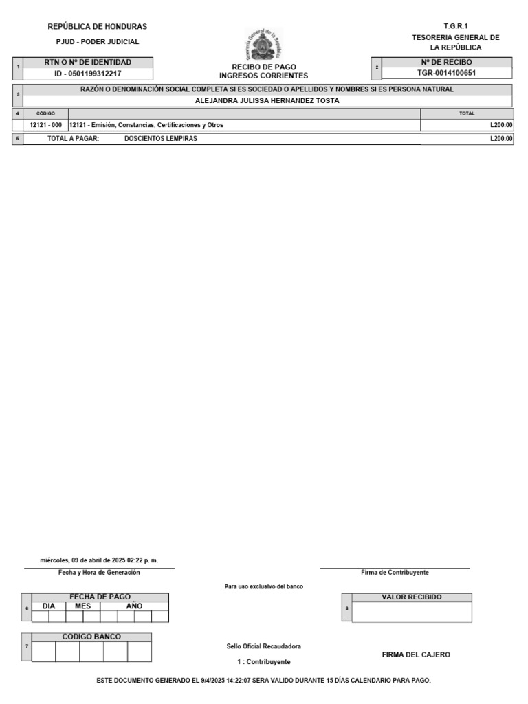 Recibo TGR-14100651 | PDF