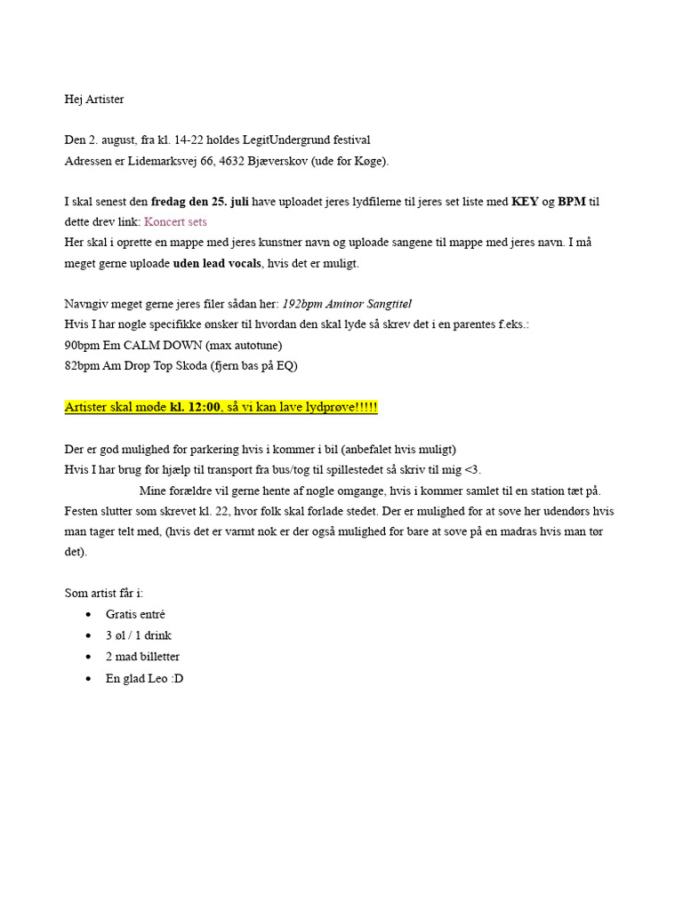 Brev Til Artister | PDF