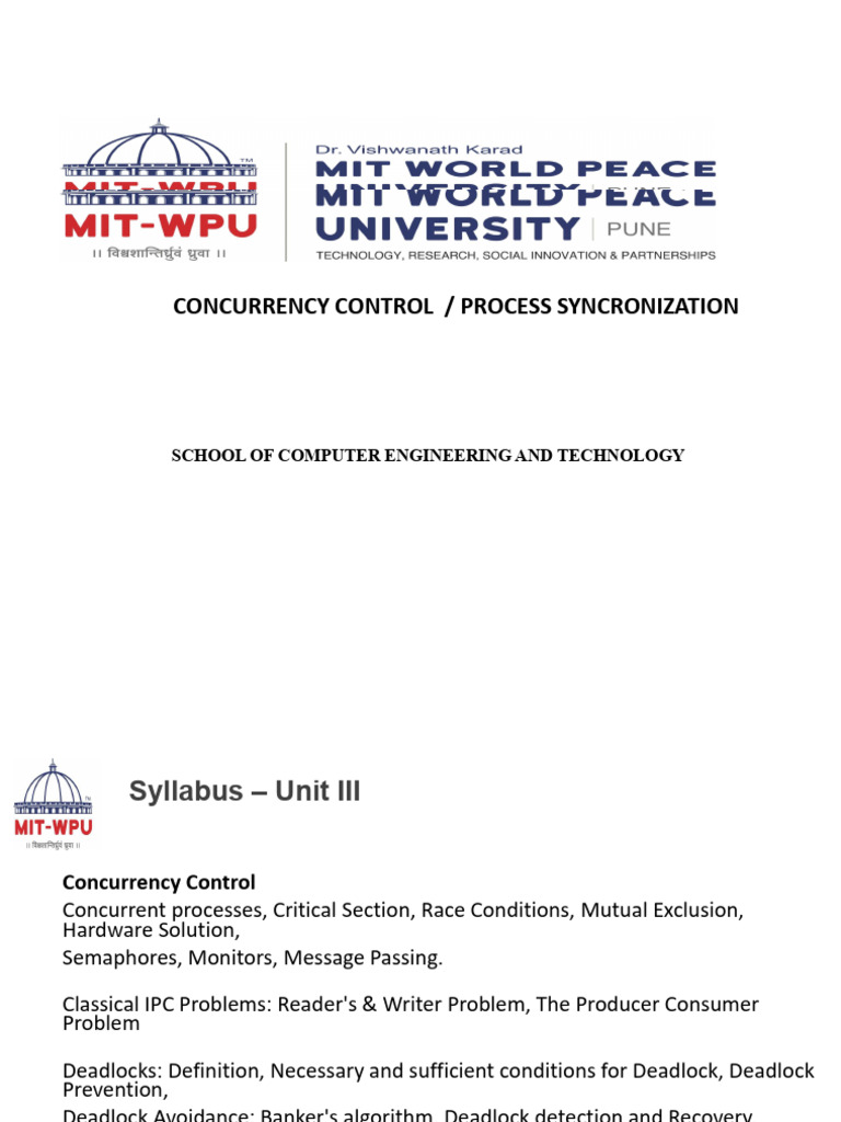 Unit 03 Concurrency - Control | PDF | Process (Computing) | Operating ...