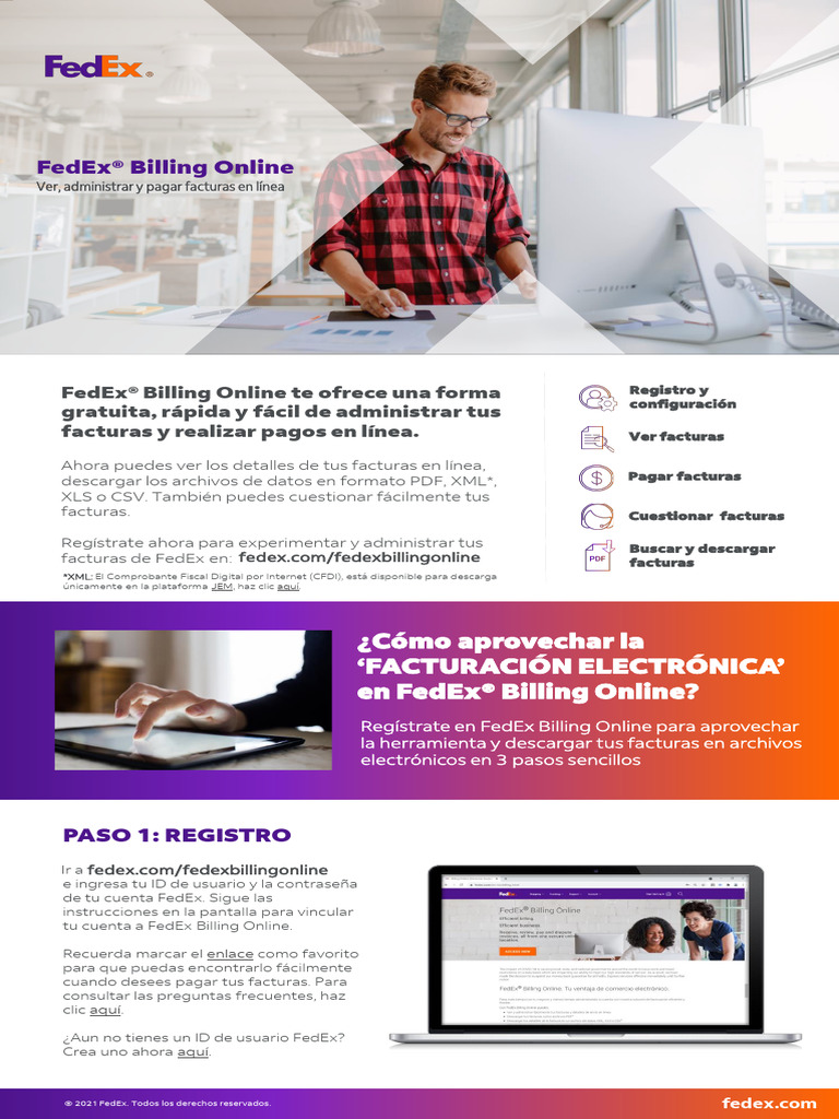 FedEx Billing Online User Guide Electronic Invoice ES MX | PDF ...