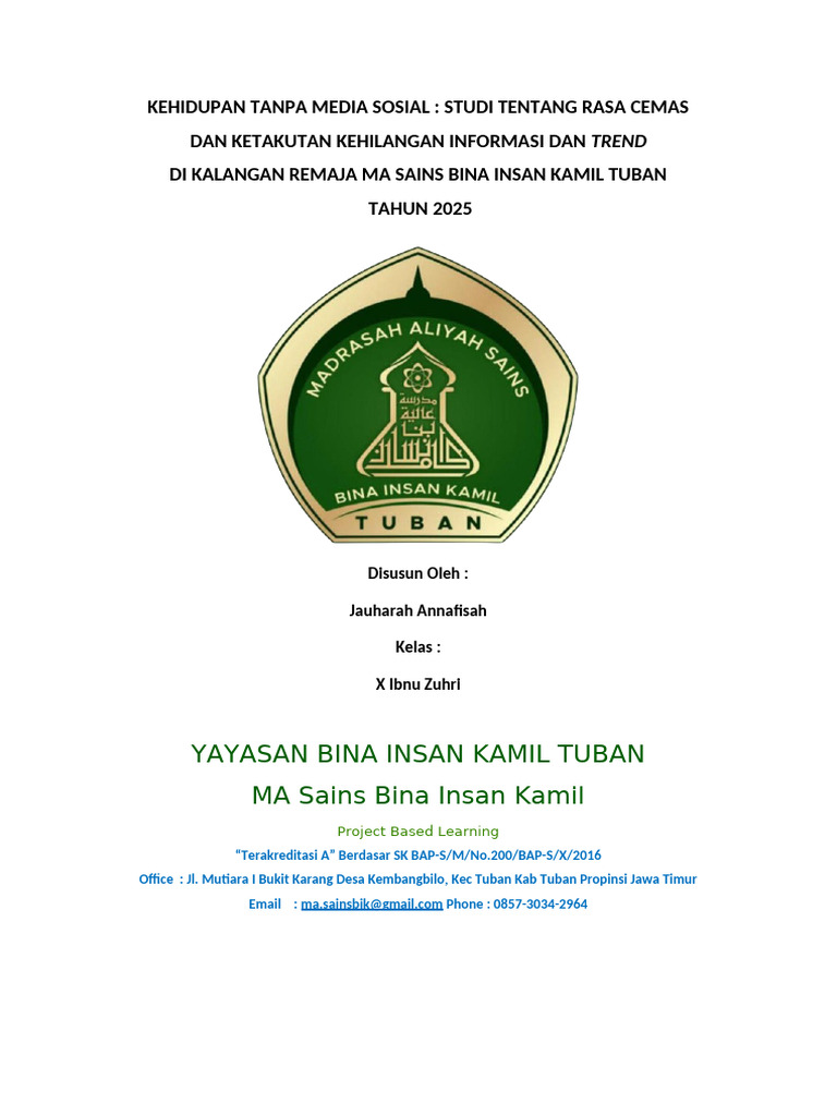 Nafisa Kti Nafisa Cover Abstrak Telah Dikoreksi | PDF