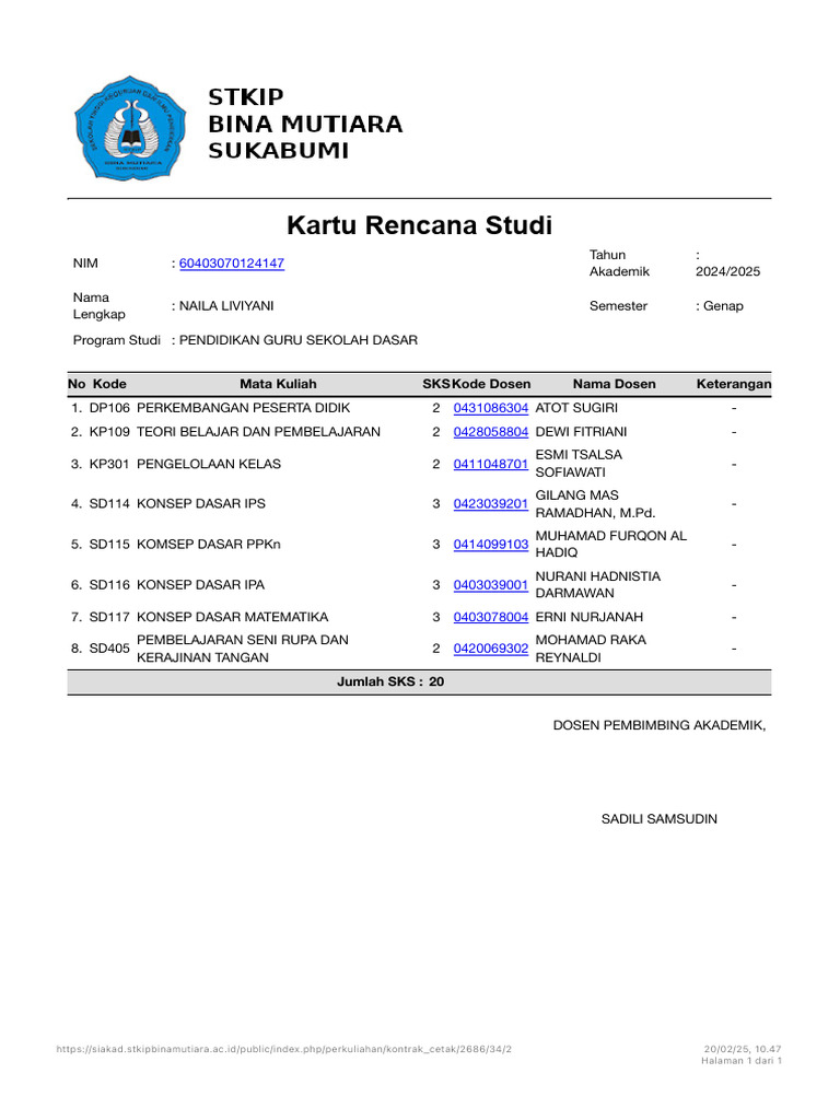 Sistem Informasi Akademik STKIP BMS 2 | PDF