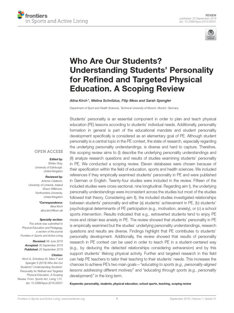 Who Are Our Students Understanding Students Personality For Refined and ...