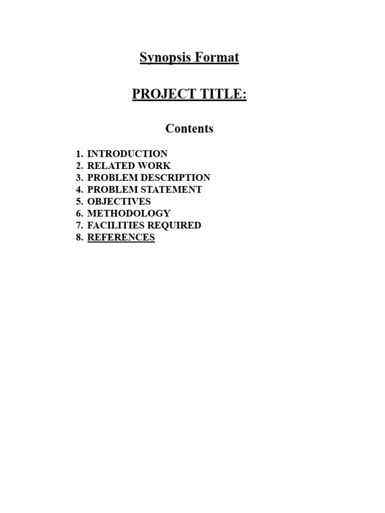 Synopsis Format | PDF