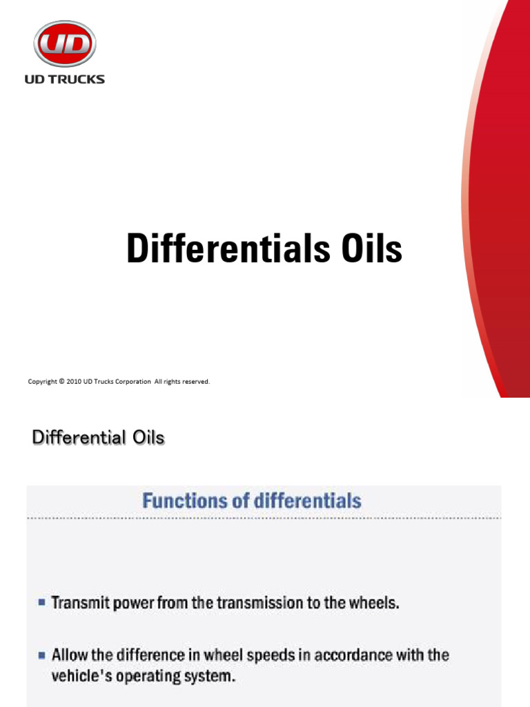 Differential Oils Guide by UD Trucks | PDF