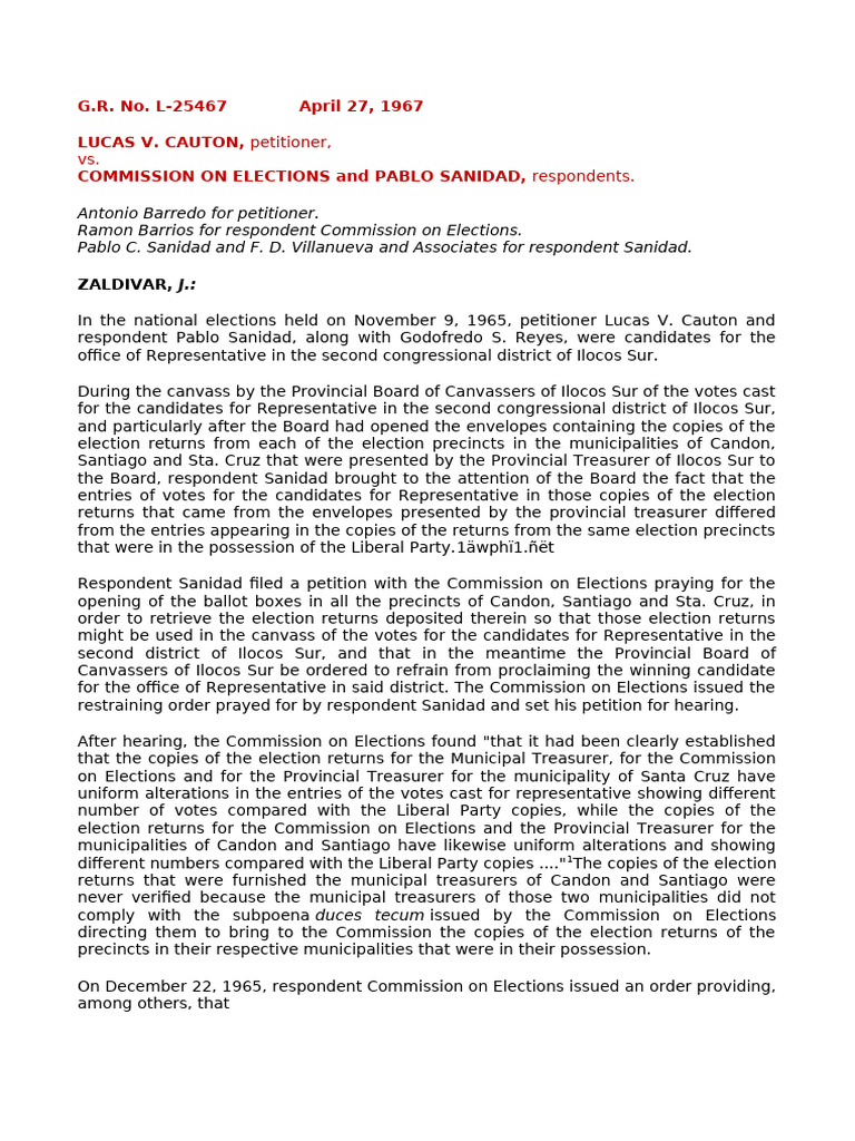 Election Laws Cases | PDF | Elections | Commission On Elections ...