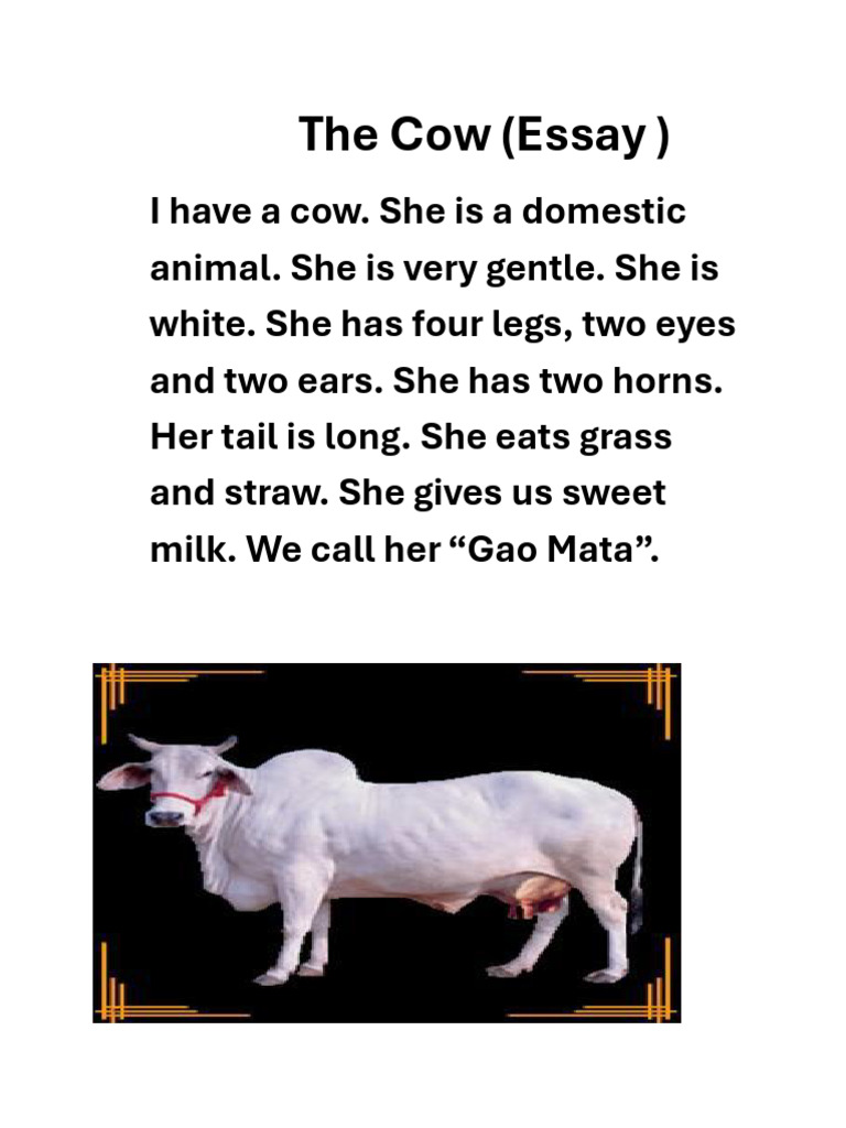 The Cow (Essay) | PDF