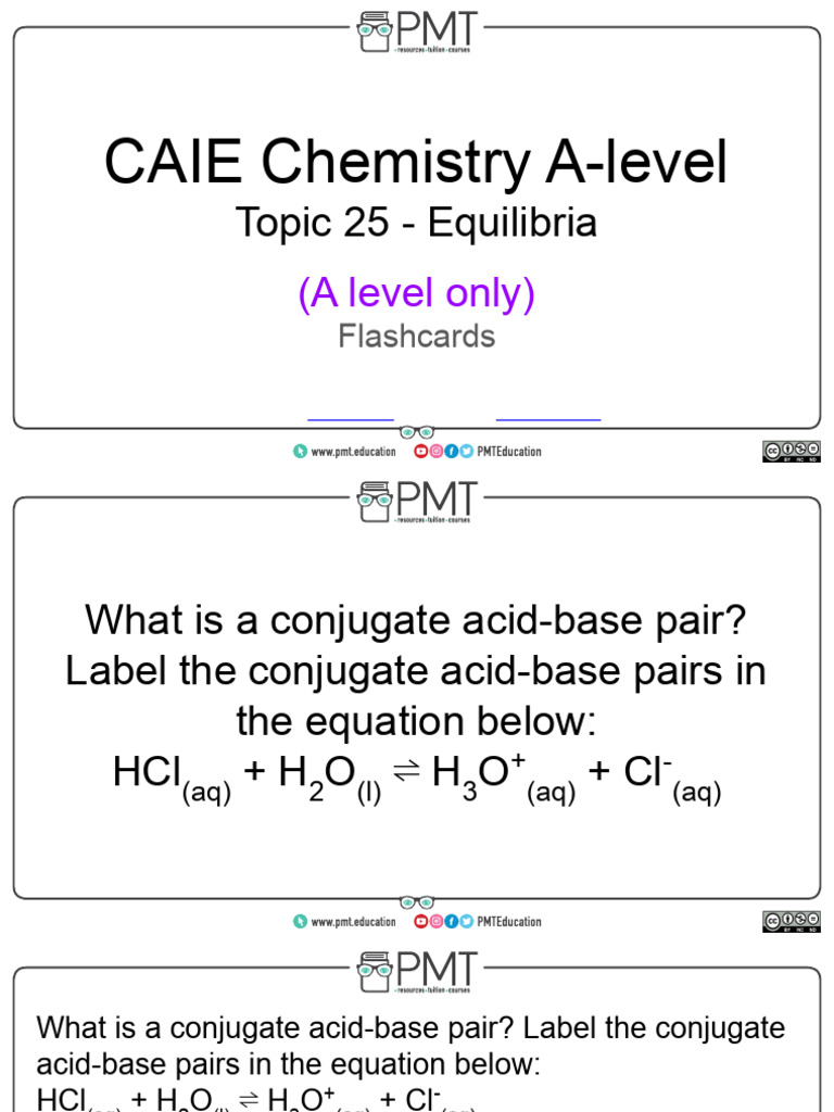 Flashcards - Topic 25 Equilibria - CAIE Chemistry A-Level | PDF | Chemical Equilibrium | Acid ...