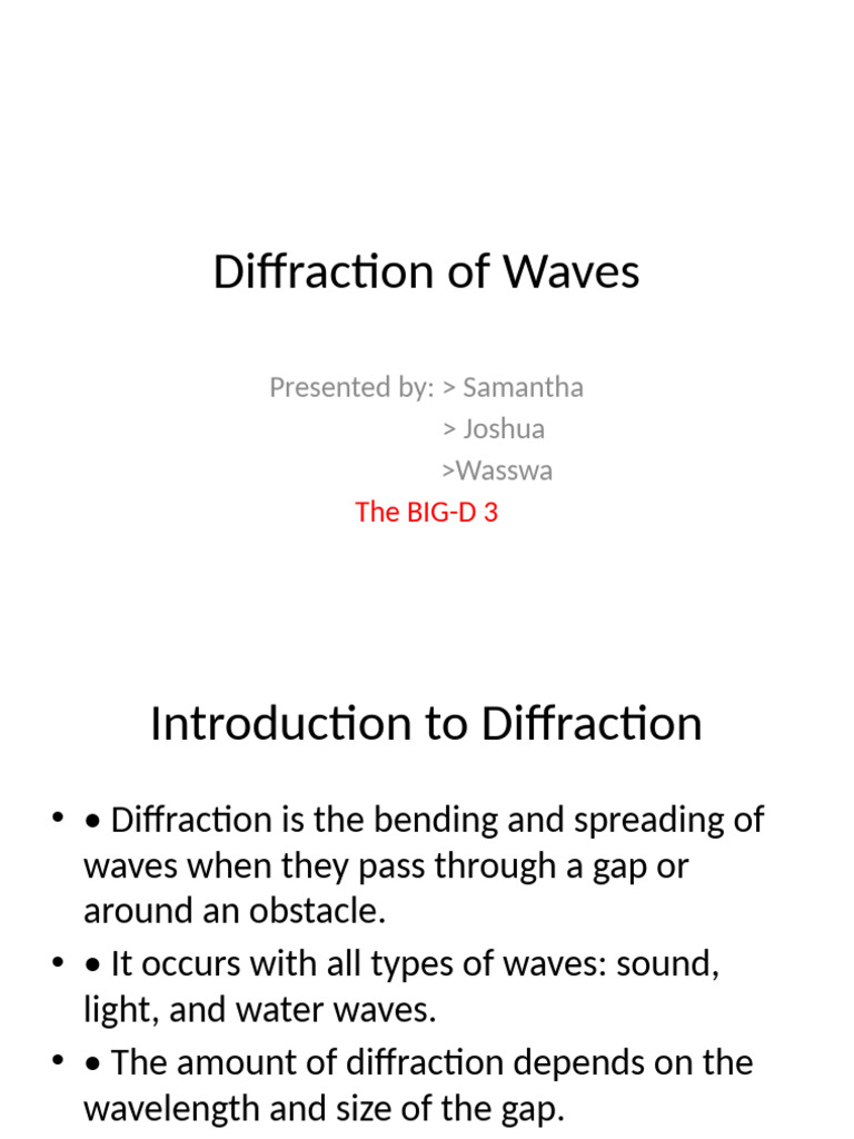 Diffraction of Waves IGCSE | PDF
