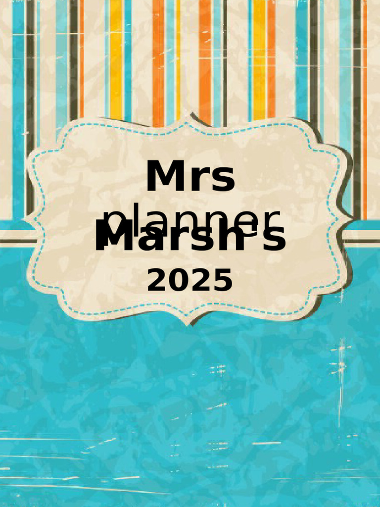 Retro Teacher Planner Title Page | PDF