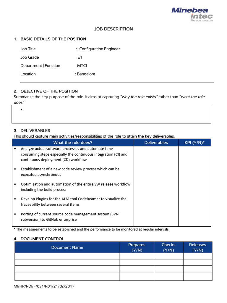 Configuration Engineer JD | PDF