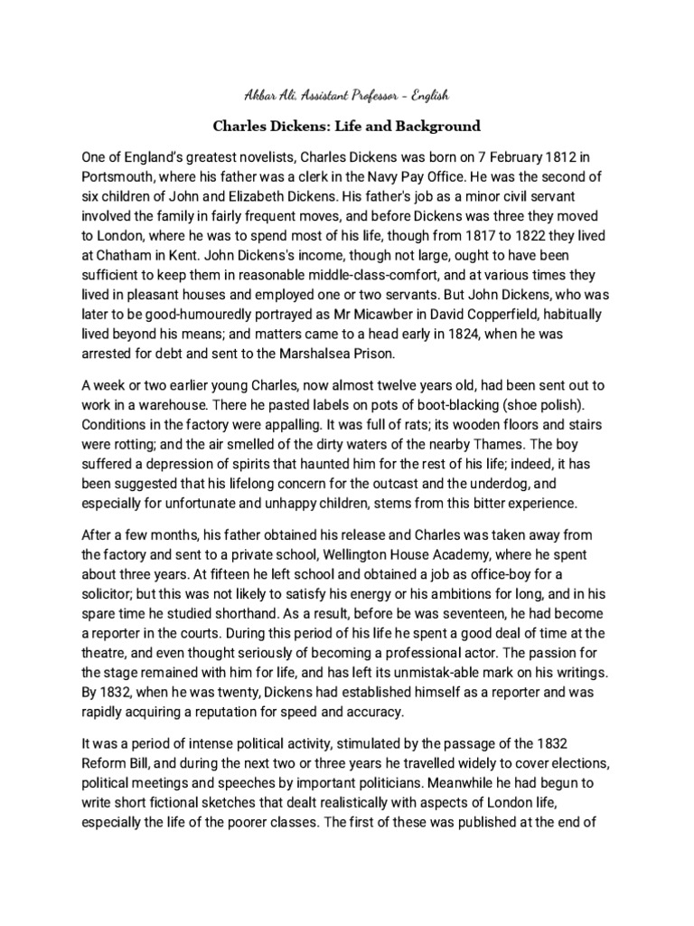 Dickens's Life and Historical Context of Hard Times | PDF | Charles Dickens