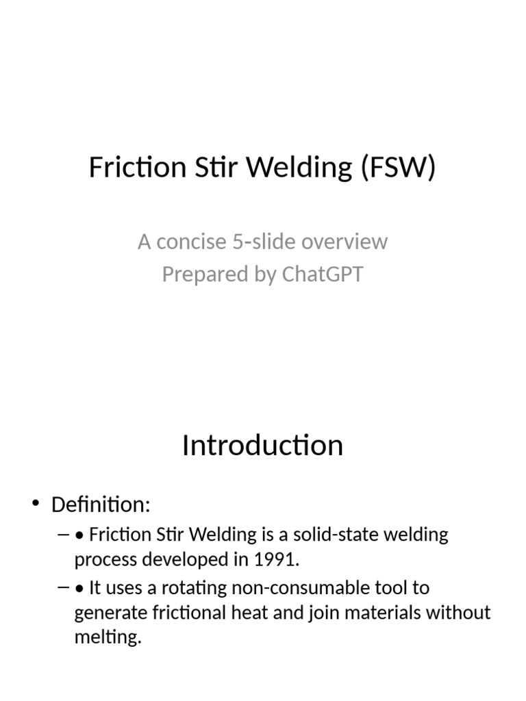 Friction Stir Welding Presentation | PDF
