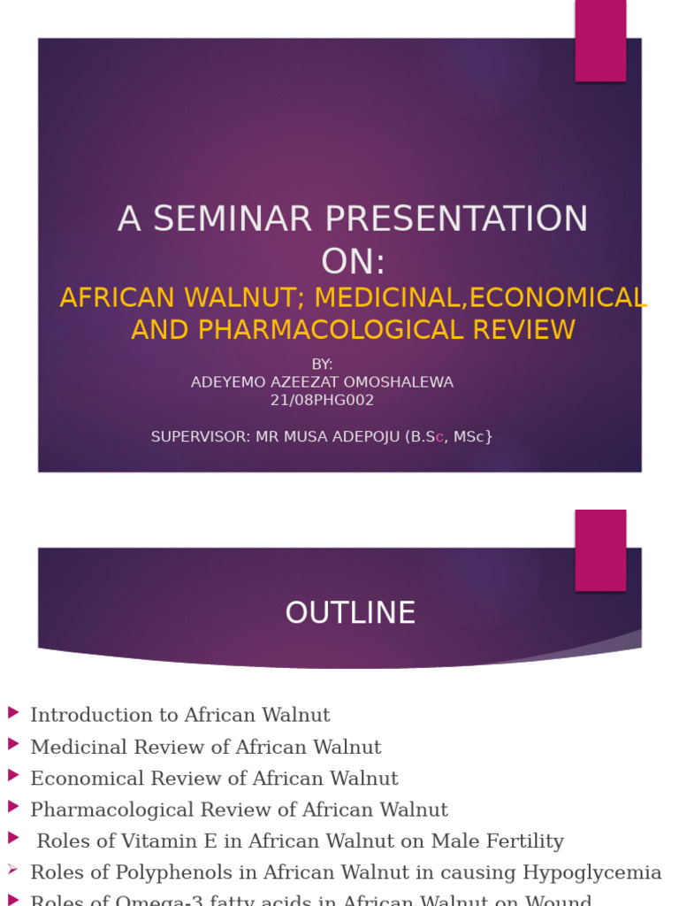 A Seminar Presentation-1 | PDF | Vitamin E | Hypoglycemia