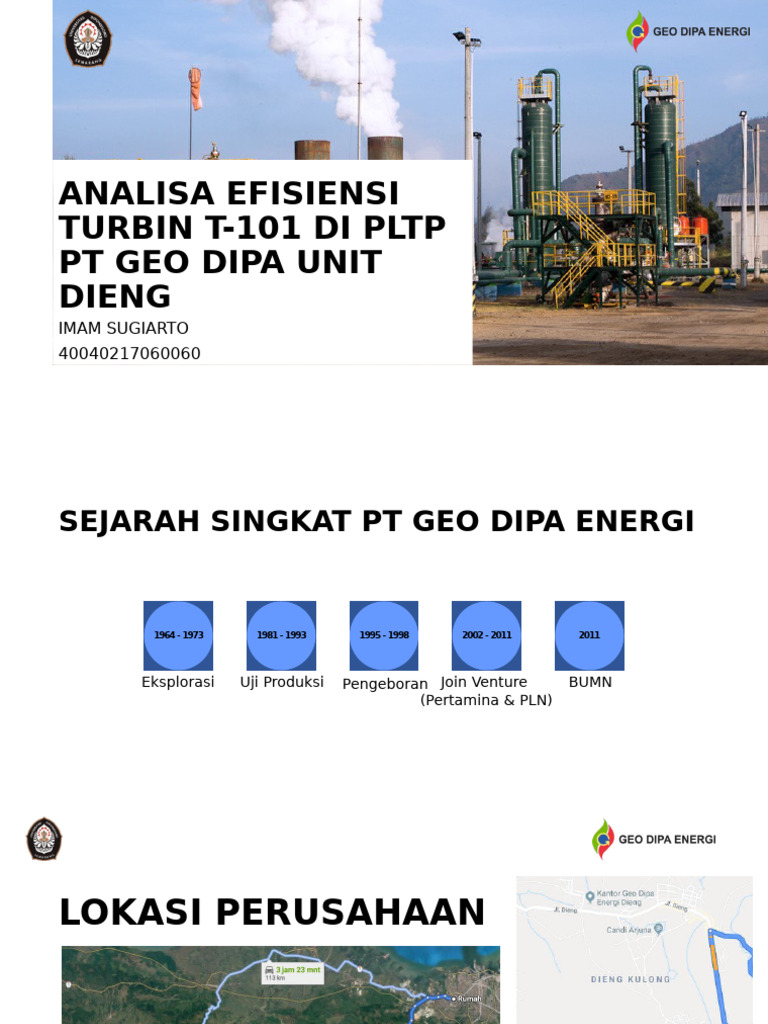 Analisa Efisiensi Turbin Uap T-101 Di PLTP Geodipa Unit Dieng | PDF